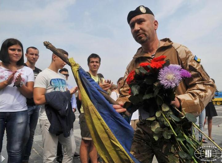 Soldiers of 81st military brigade welcomed in Kyiv. Photos